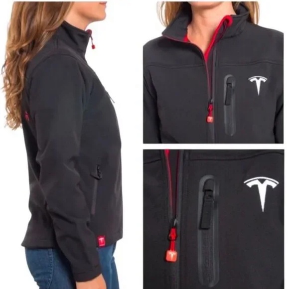 Tesla | Jackets & Coats | Tesla Womens M Black Jacket Full Zip Soft ...